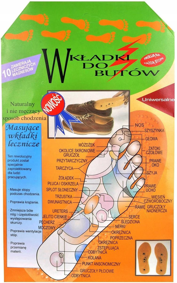 ZDROWOTNE SILIKONOWE LECZNICZE WKŁADKI DO BUTÓW MAGNESY ŻEL AKUPRESURA ...