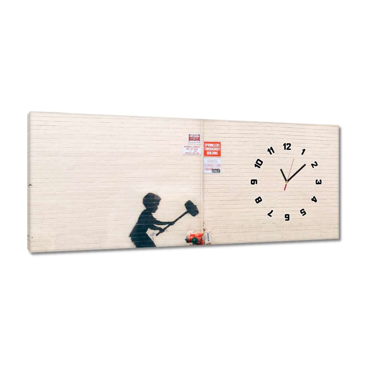 Zegar 100x40cm Banksy Hydrant Graffiti - ZeSmakiem | Sklep EMPIK.COM