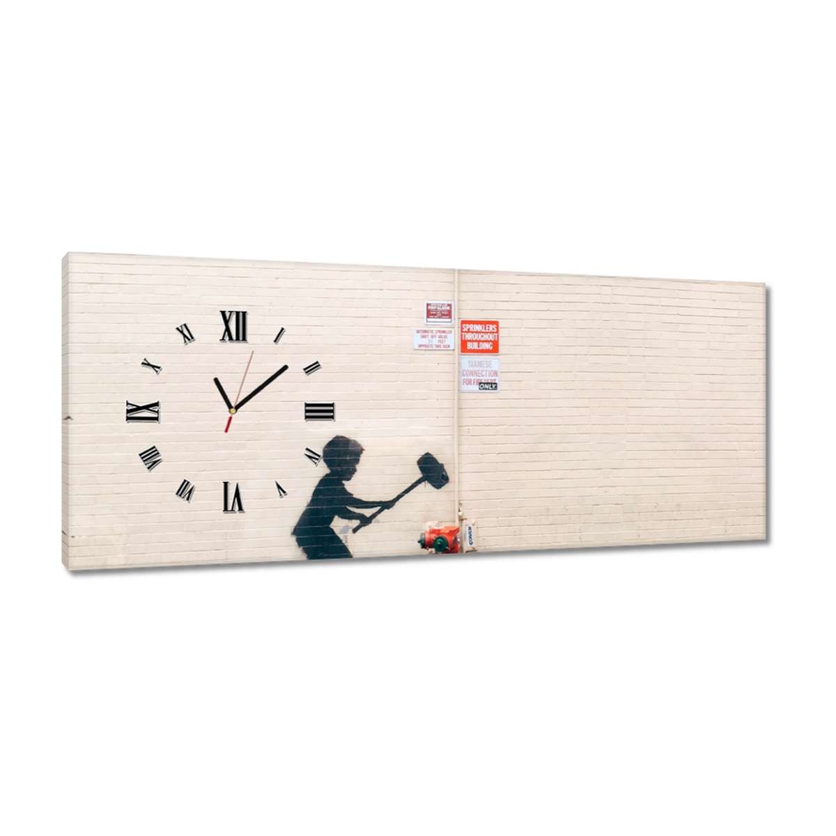 Zegar 100x40cm Banksy Hydrant Graffiti - ZeSmakiem | Sklep EMPIK.COM