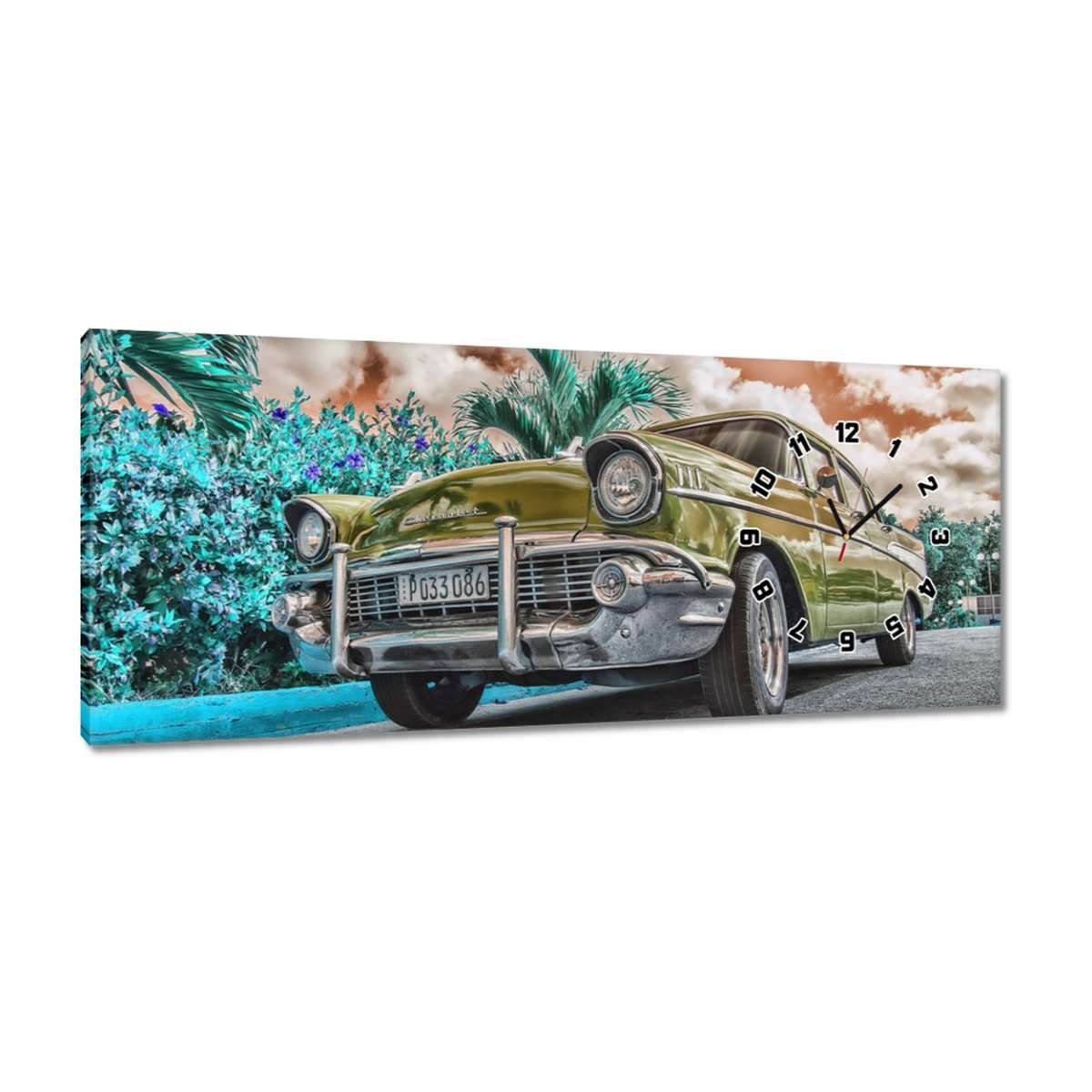 Zegar 100x40cm Żółty zabytkowy samochód - ZeSmakiem | Sklep EMPIK.COM