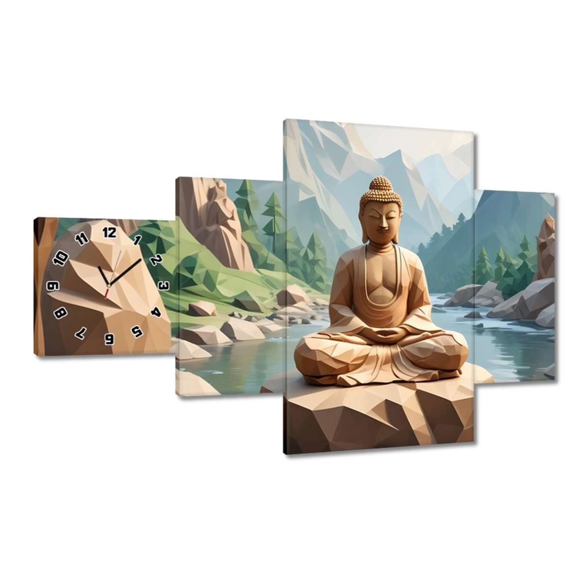 Zegar 130x80cm Budda origami - ZeSmakiem | Sklep EMPIK.COM