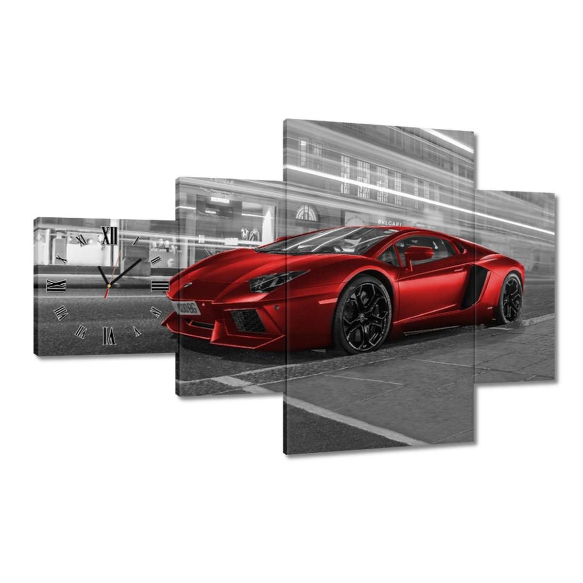 Zegar 130x80cm Czerwone Auto - ZeSmakiem | Sklep EMPIK.COM