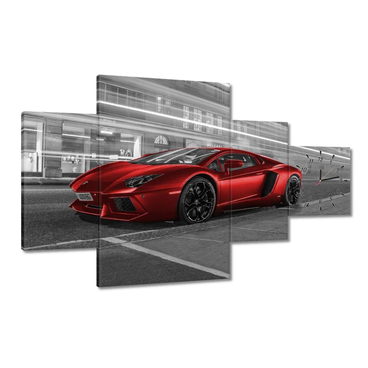 Zegar 130x80cm Czerwone Auto - ZeSmakiem | Sklep EMPIK.COM