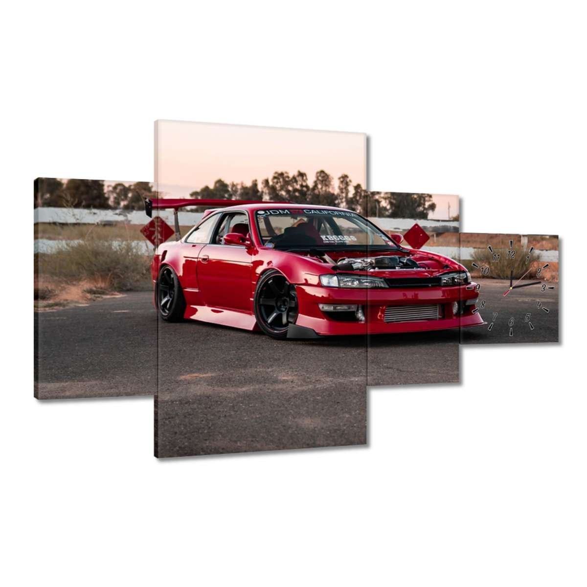 Zegar 130x80cm Sportowe czerwone auto - ZeSmakiem | Sklep EMPIK.COM