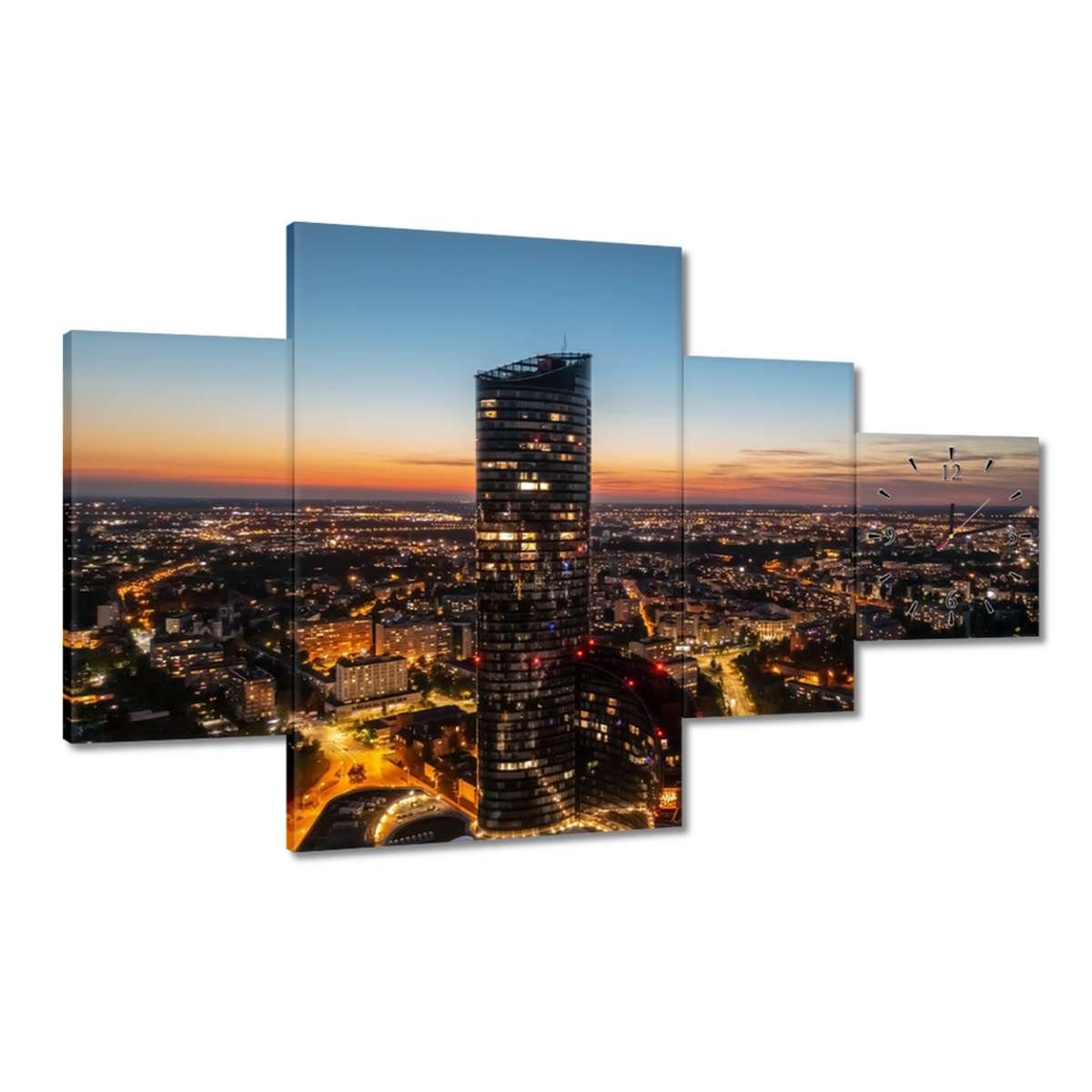 Zegar 130x80cm Wrocław noc panorama - ZeSmakiem | Sklep EMPIK.COM