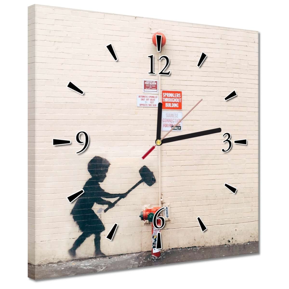 Zegar 30x30cm Banksy Hydrant Graffiti - ZeSmakiem | Sklep EMPIK.COM