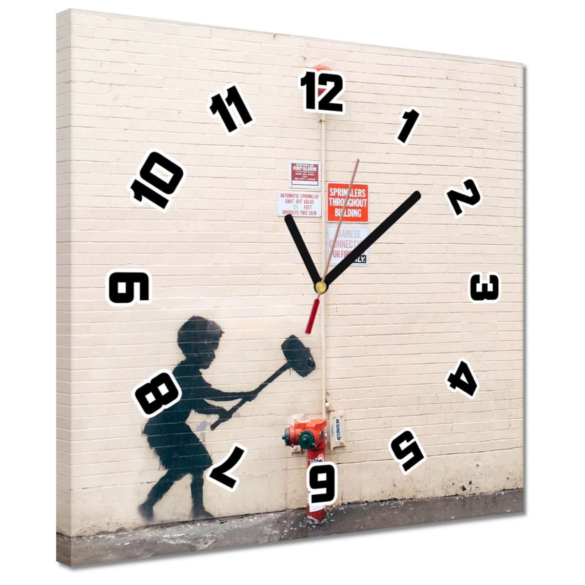Zegar 30x30cm Banksy Hydrant Graffiti - ZeSmakiem | Sklep EMPIK.COM