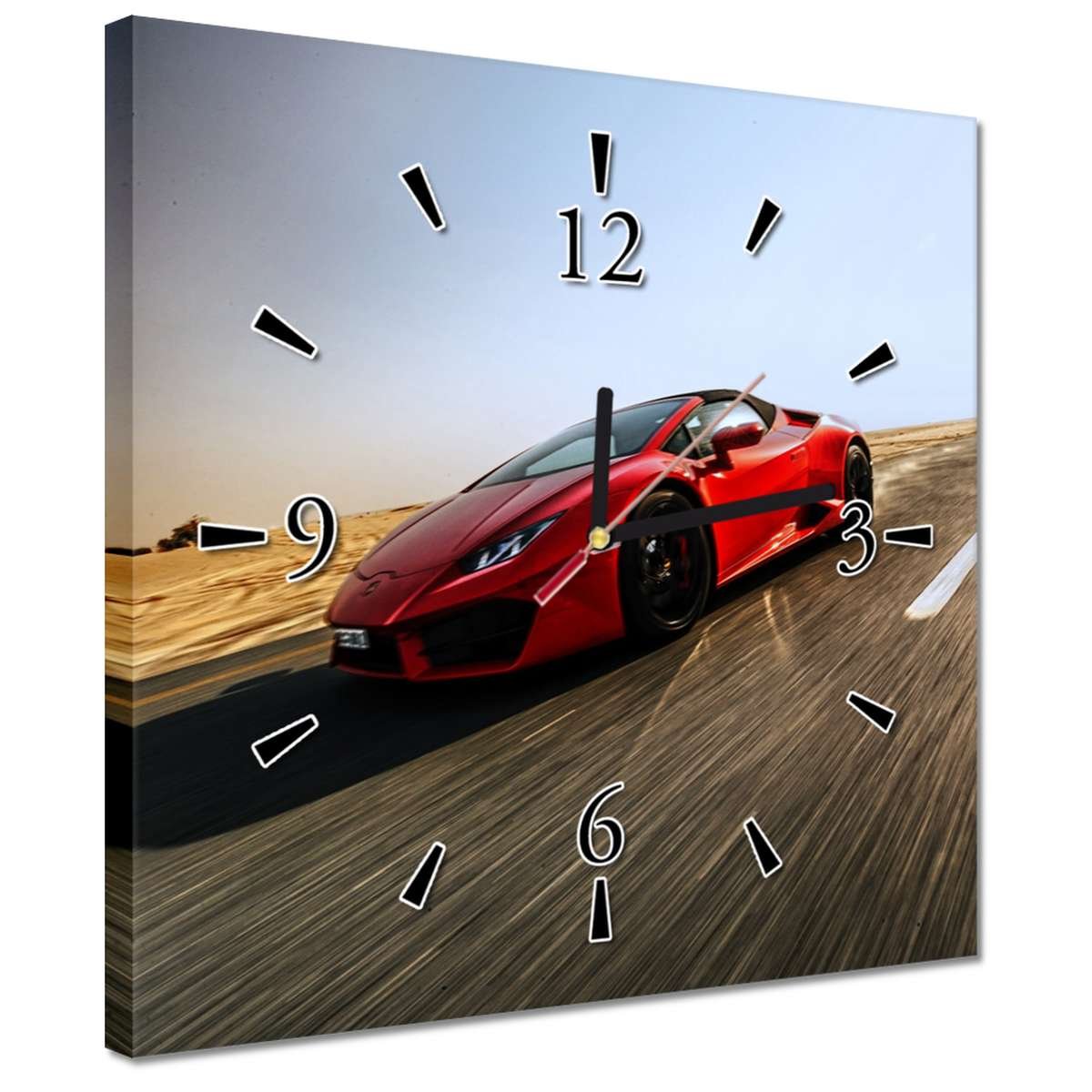 Zegar 30x30cm Czerwone sportowe auto - ZeSmakiem | Sklep EMPIK.COM