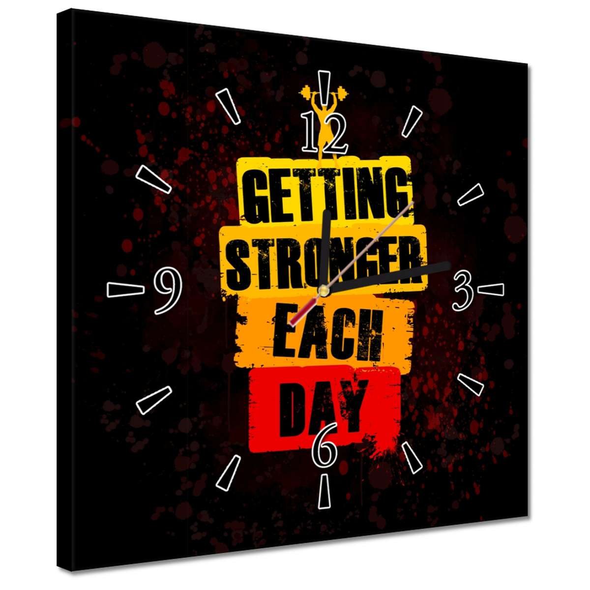 Zegar 30x30cm Getting stronger each day - ZeSmakiem | Sklep EMPIK.COM