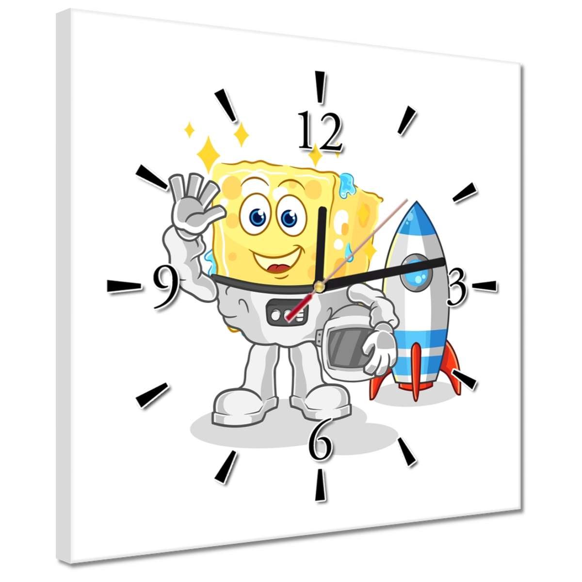 Zegar 30x30cm Kanciasty ludek z gąbki - ZeSmakiem | Sklep EMPIK.COM