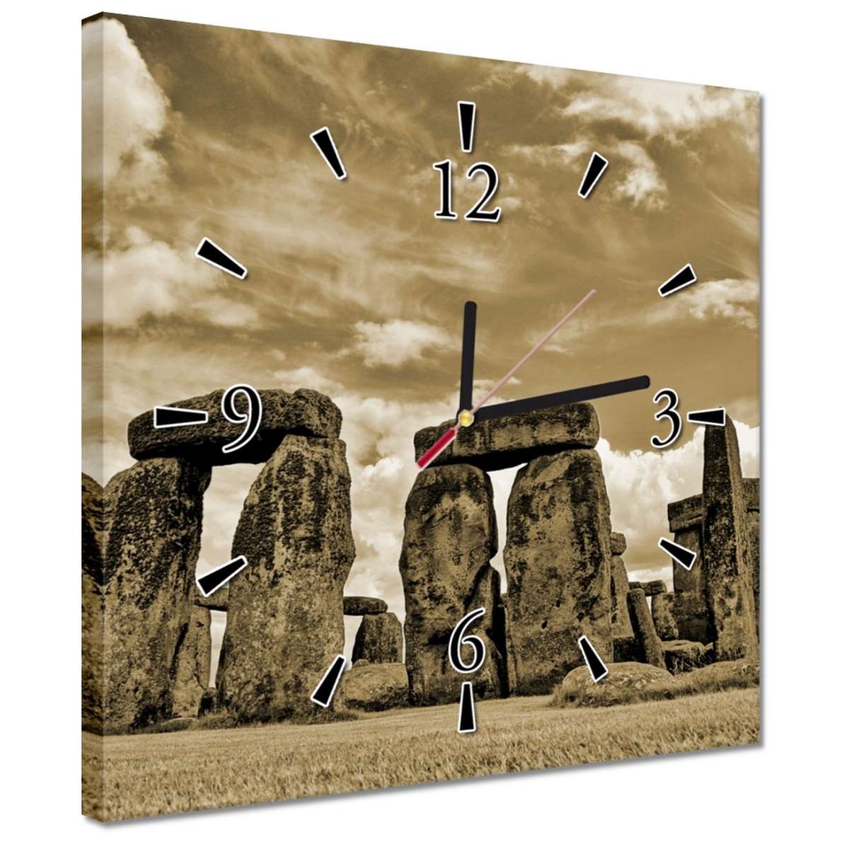 Zegar 30x30cm Stonehenge w sepii - ZeSmakiem | Sklep EMPIK.COM