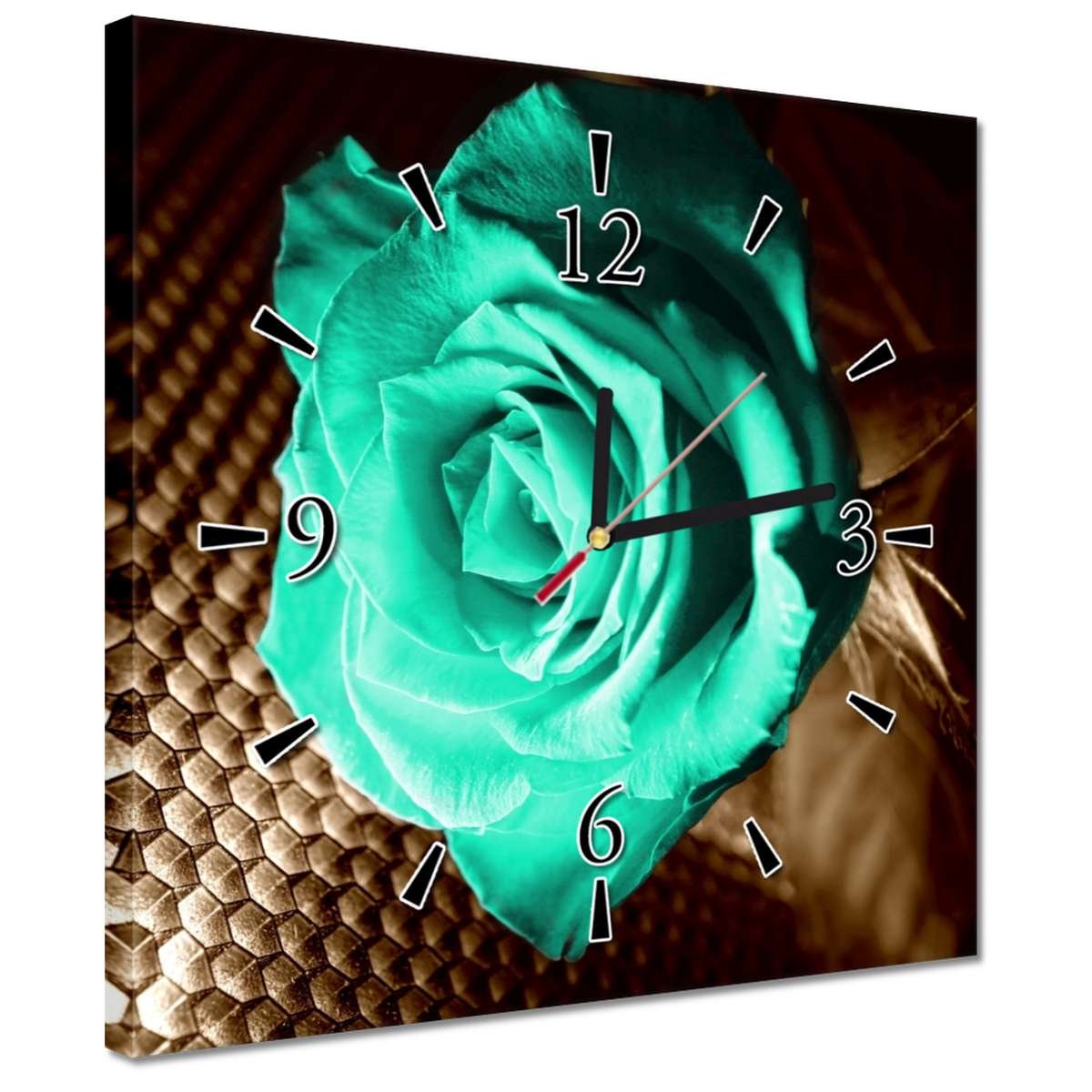 Zegar 30x30cm Turkusowa róża w sepii - ZeSmakiem | Sklep EMPIK.COM