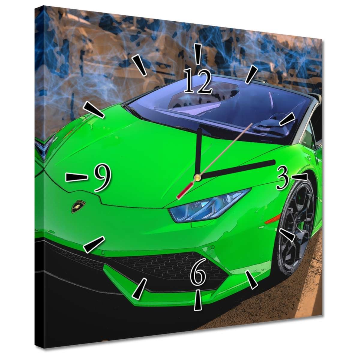 Zegar 30x30cm Zielone sportowe auto - Inna marka | Sklep EMPIK.COM