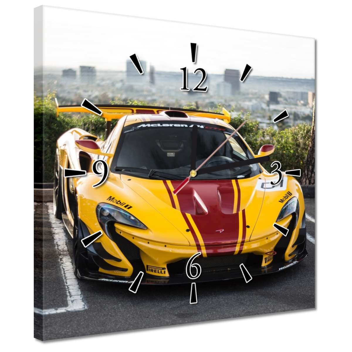 Zegar 30x30cm Żółte sportowe auto - ZeSmakiem | Sklep EMPIK.COM