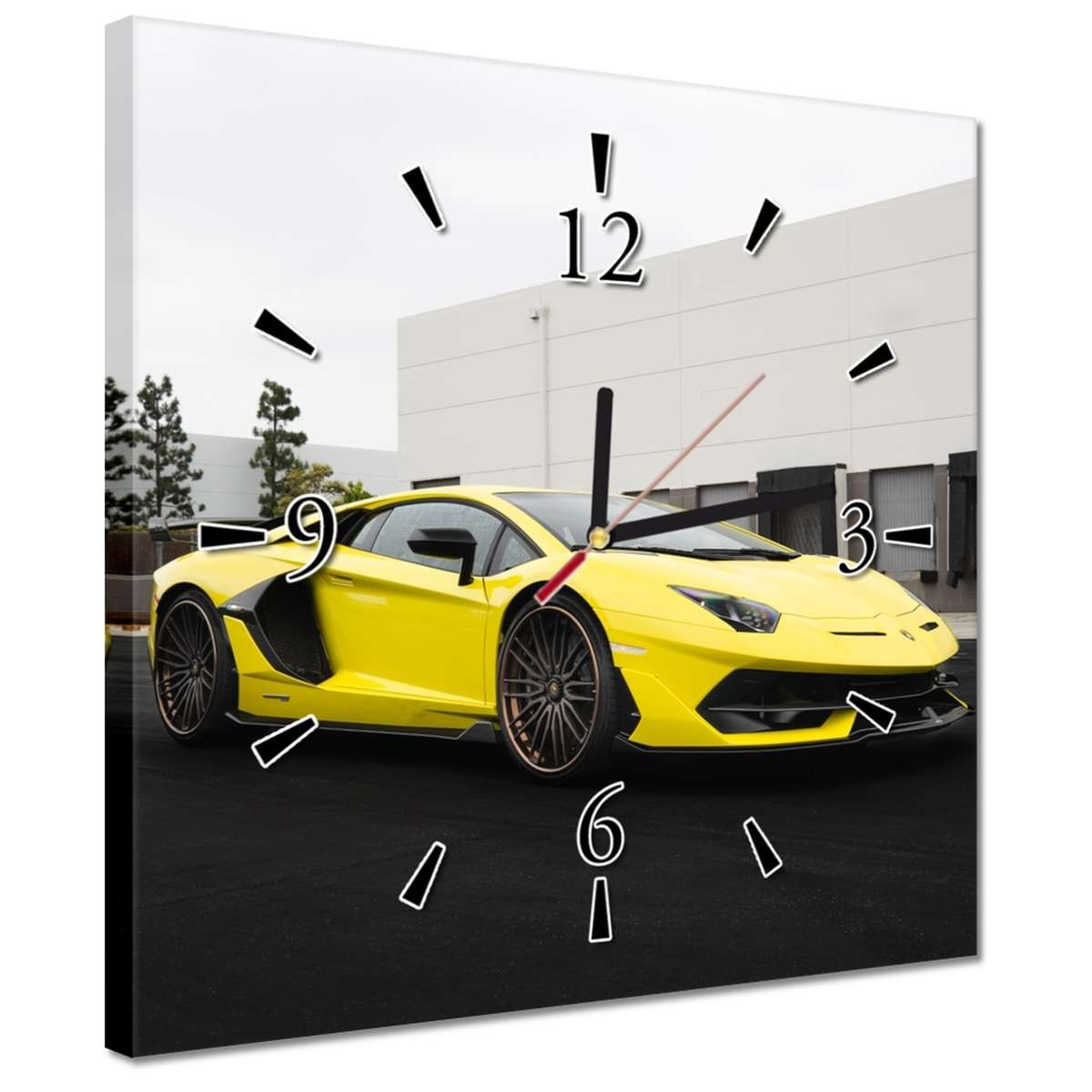 Zegar 30x30cm Żółte sportowe auto L4MB0 - ZeSmakiem | Sklep EMPIK.COM