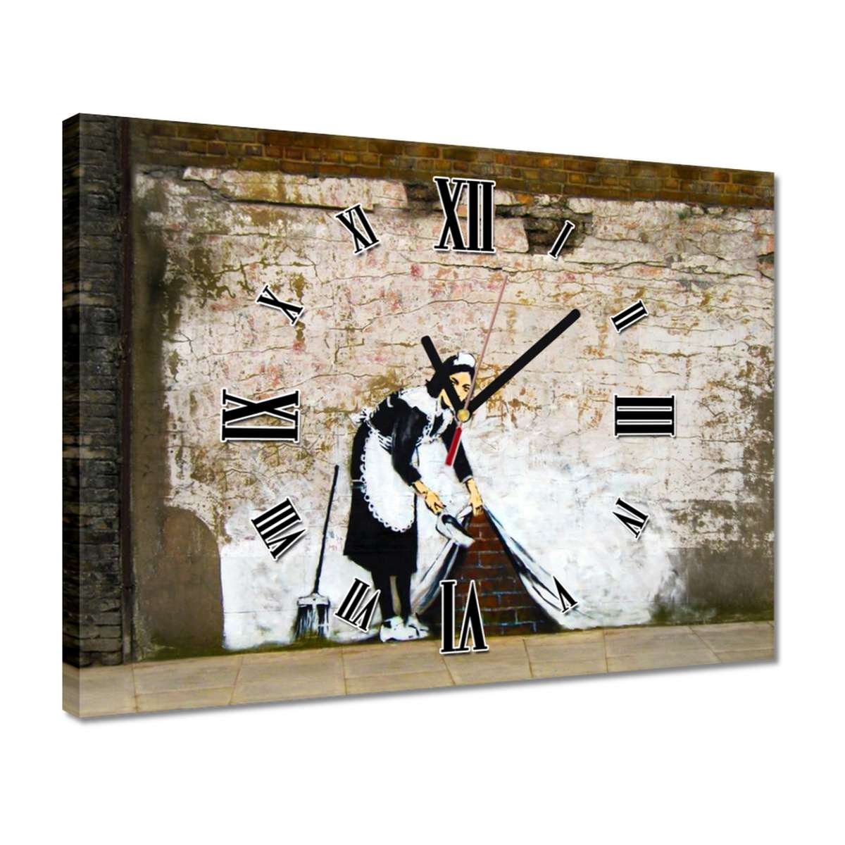 Zegar 40x30cm Banksy Pokojówka Graffiti - ZeSmakiem | Sklep EMPIK.COM