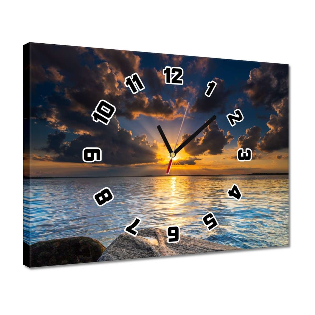 Zegar 40x30cm Skały Morze Zachód Słońca - ZeSmakiem | Sklep EMPIK.COM