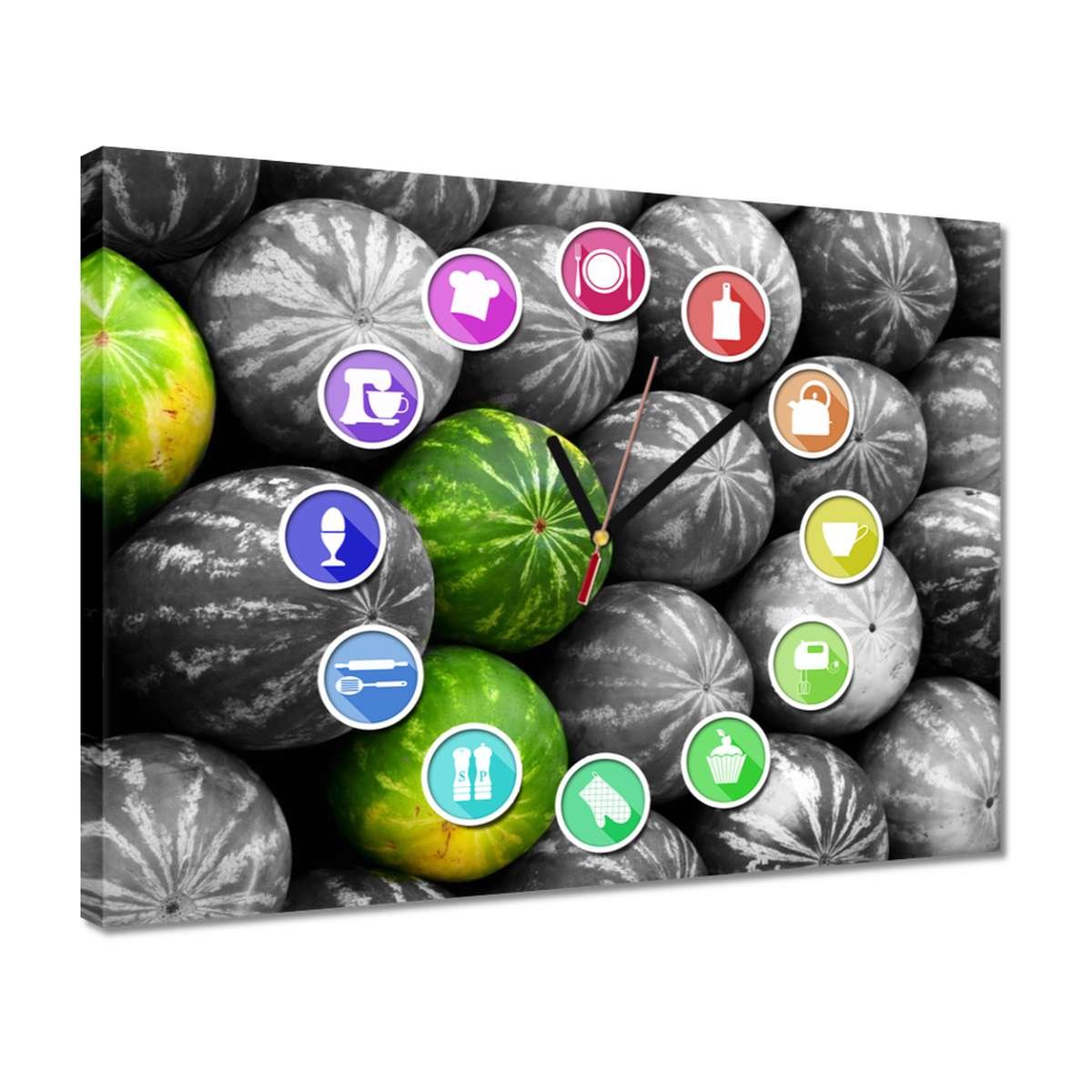 Zegar 40x30cm Trzy kolorowe arbuzy - ZeSmakiem | Sklep EMPIK.COM