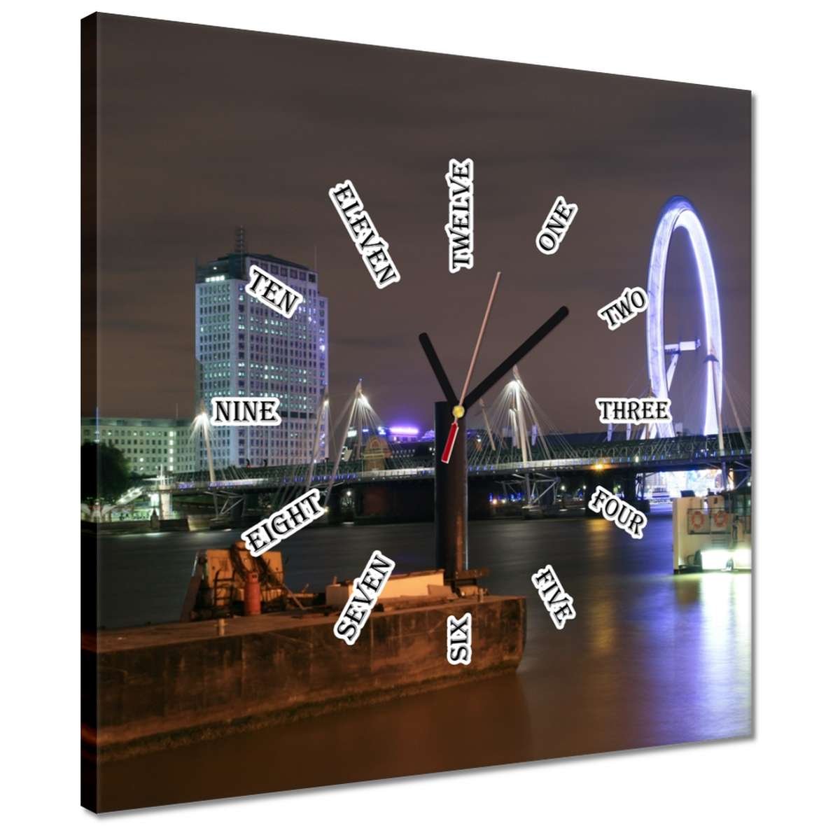 Zegar 40x40cm Nocne zdjęcie z Londynu - ZeSmakiem | Sklep EMPIK.COM