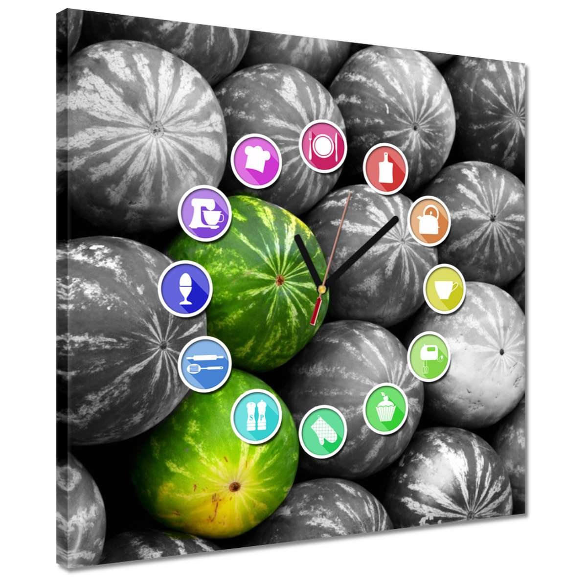 Zegar 40x40cm Trzy kolorowe arbuzy - ZeSmakiem | Sklep EMPIK.COM