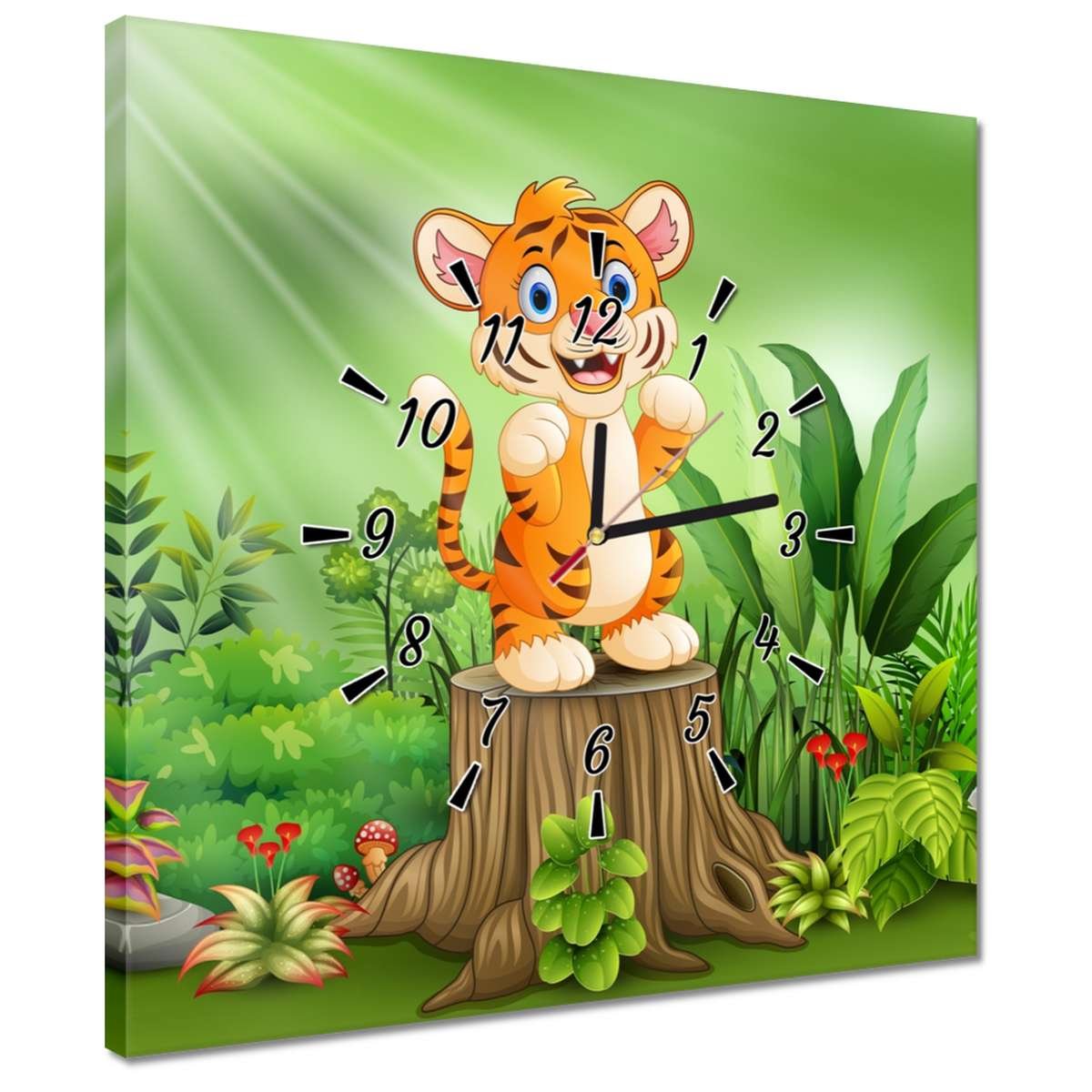 Zegar 40x40cm Wesoły tygrysek - ZeSmakiem | Sklep EMPIK.COM