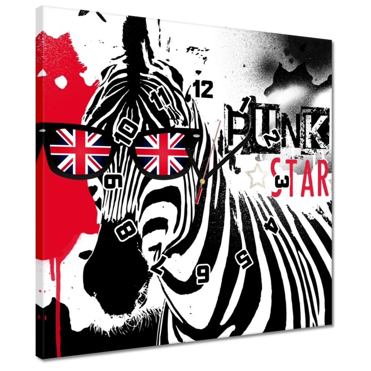 Zegar 40x40cm Zebra Punk Star Okulary - ZeSmakiem | Sklep EMPIK.COM