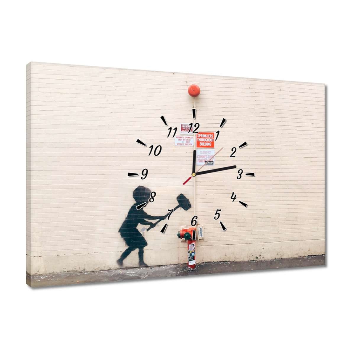 Zegar 60x40cm Banksy Hydrant Graffiti - ZeSmakiem | Sklep EMPIK.COM