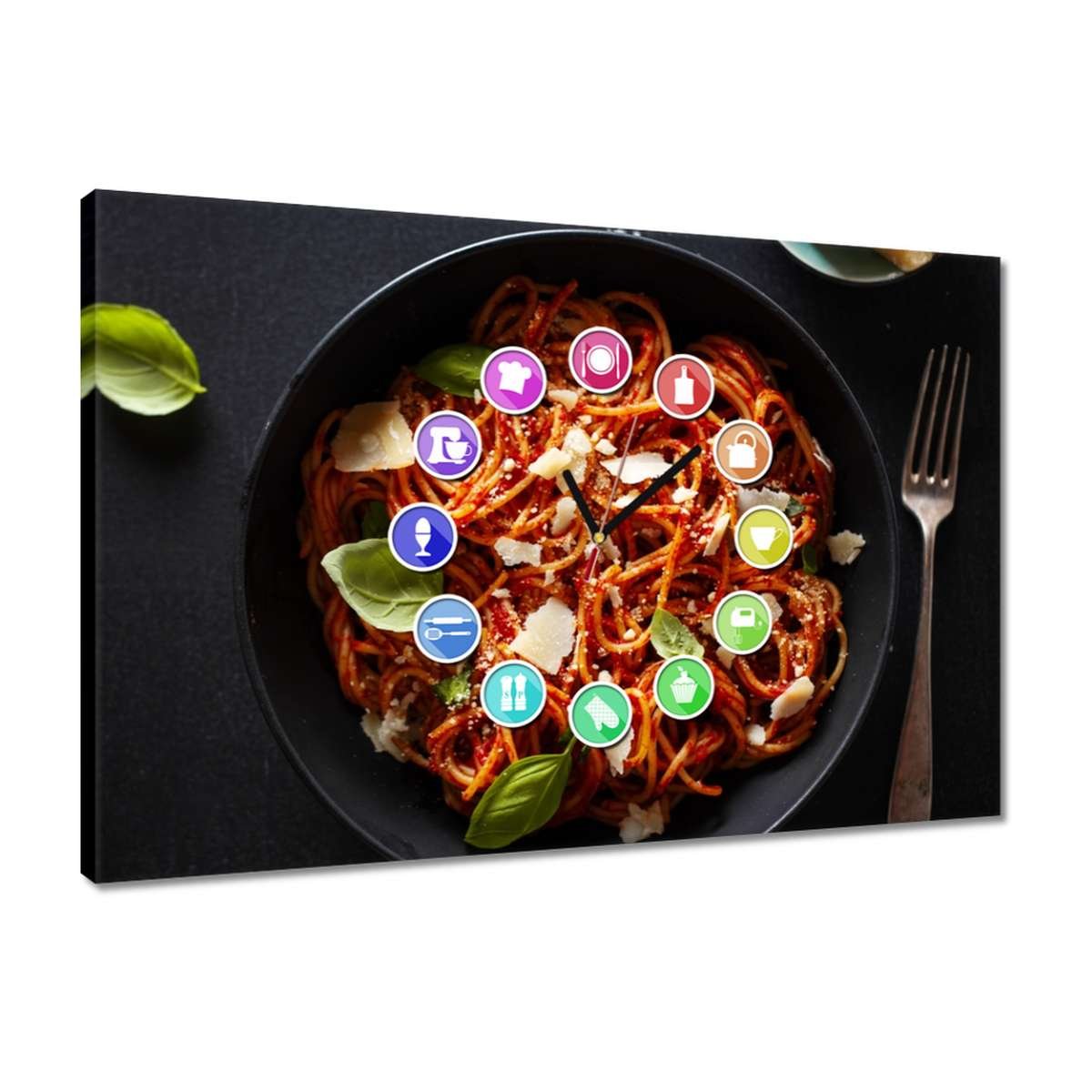 Zegar 60x40cm Spaghetti Ser Bazylia - ZeSmakiem | Sklep EMPIK.COM