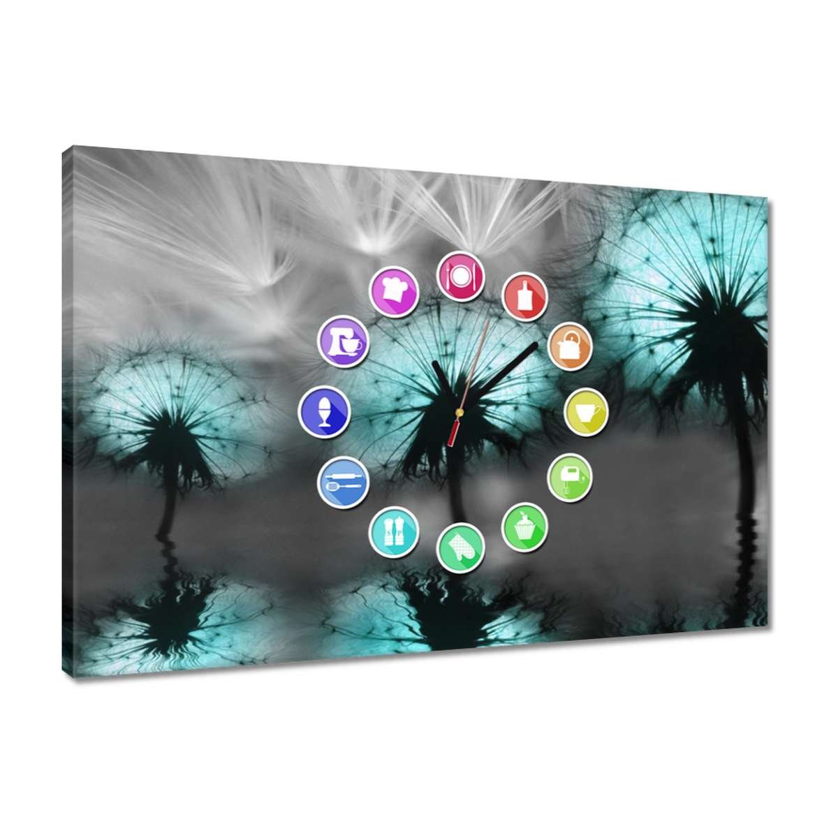 Zegar 60x40cm Turkusowe dmuchawce Woda - ZeSmakiem | Sklep EMPIK.COM