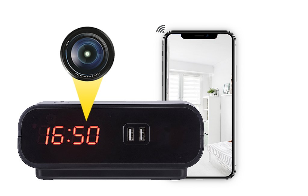 ZEGAR BUDZIK UKRYTA KAMERA WIFI Z TRYBEM NOCNYM IR ZOYA IP38 ...