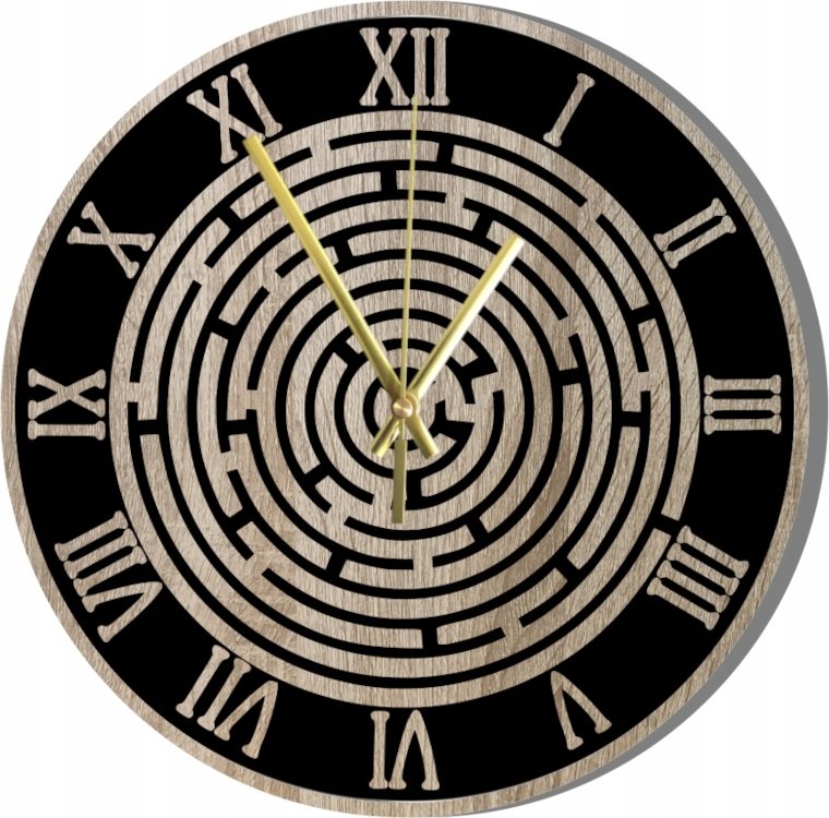 Zegar cienny Drewniany Maze z Motywem Labiryntu 45 cm - Inna marka ...