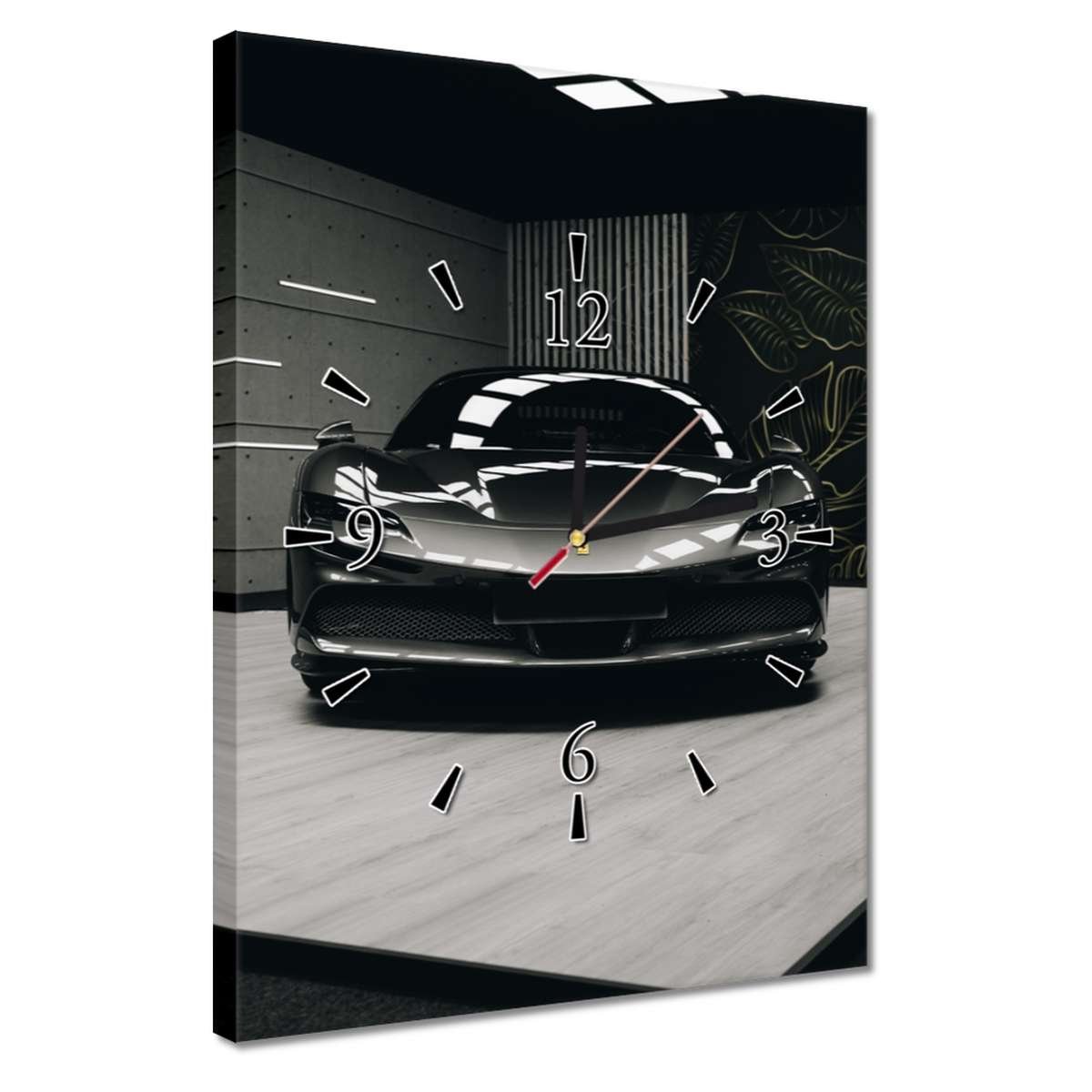 Zegar Czarne Ferrari Samochód, 30x40cm - ZeSmakiem | Sklep EMPIK.COM