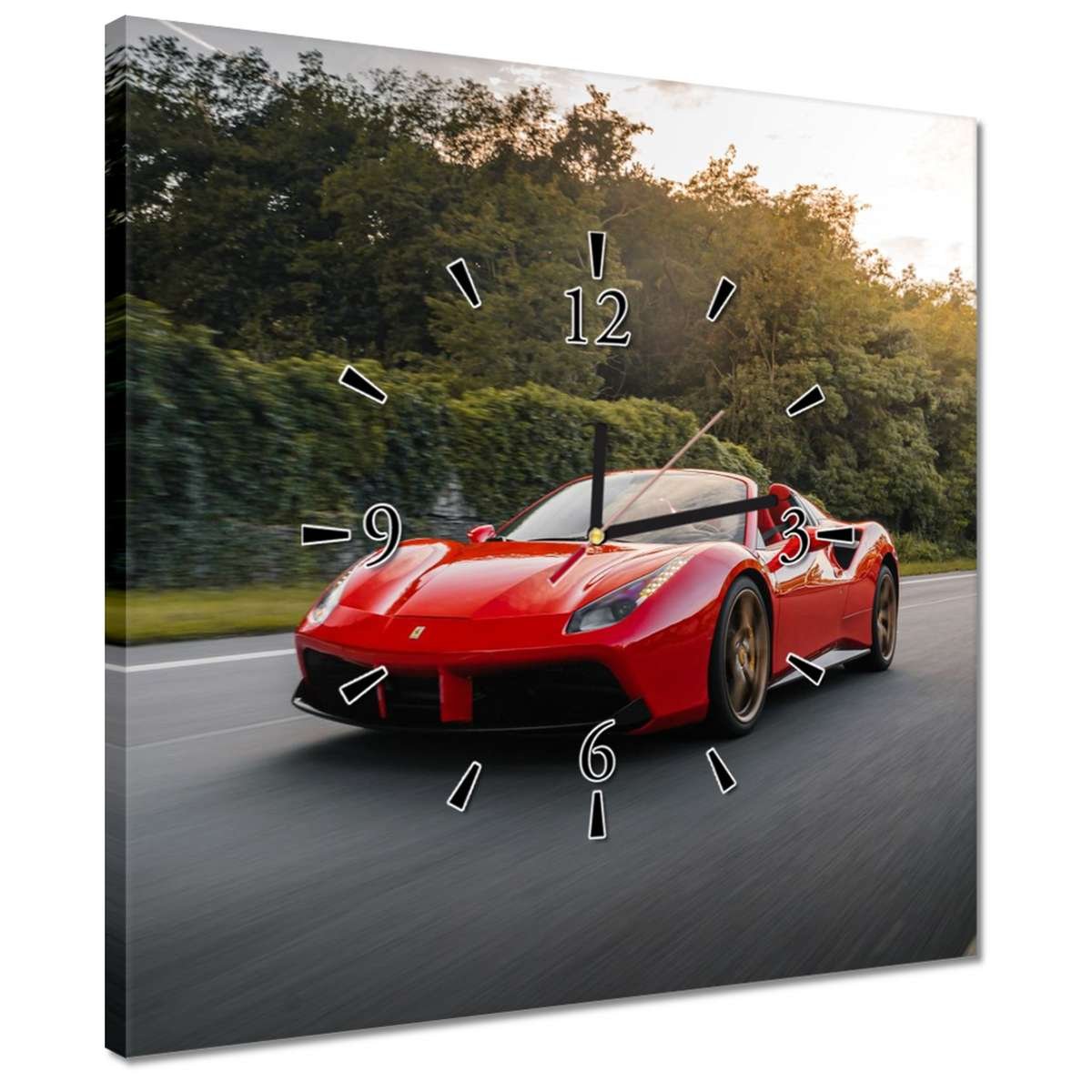 Zegar Czerwone Ferrari, 40x40cm - ZeSmakiem | Sklep EMPIK.COM