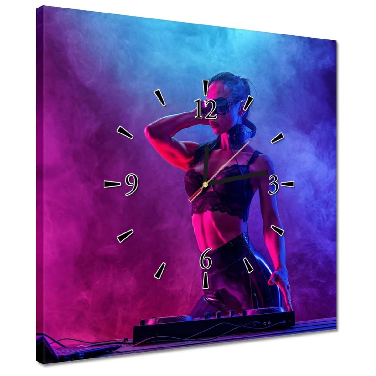 Zegar DJka Kobieta Dym, 40x40cm - ZeSmakiem | Sklep EMPIK.COM