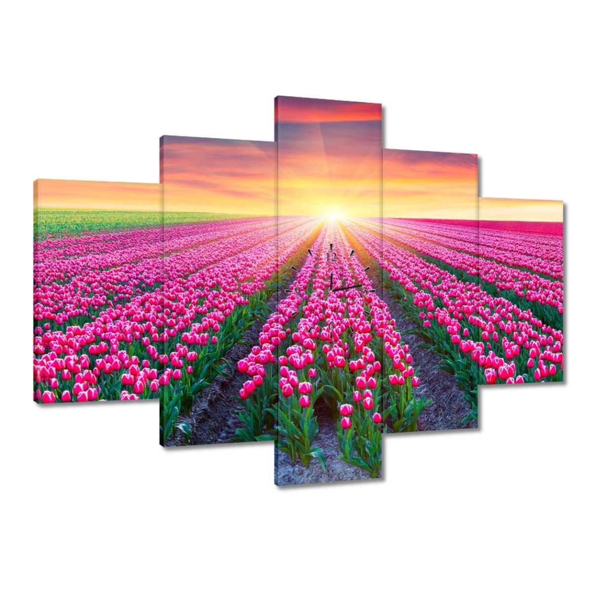Zegar Morze tulipanów Kwiaty, 150x105cm - ZeSmakiem | Sklep EMPIK.COM