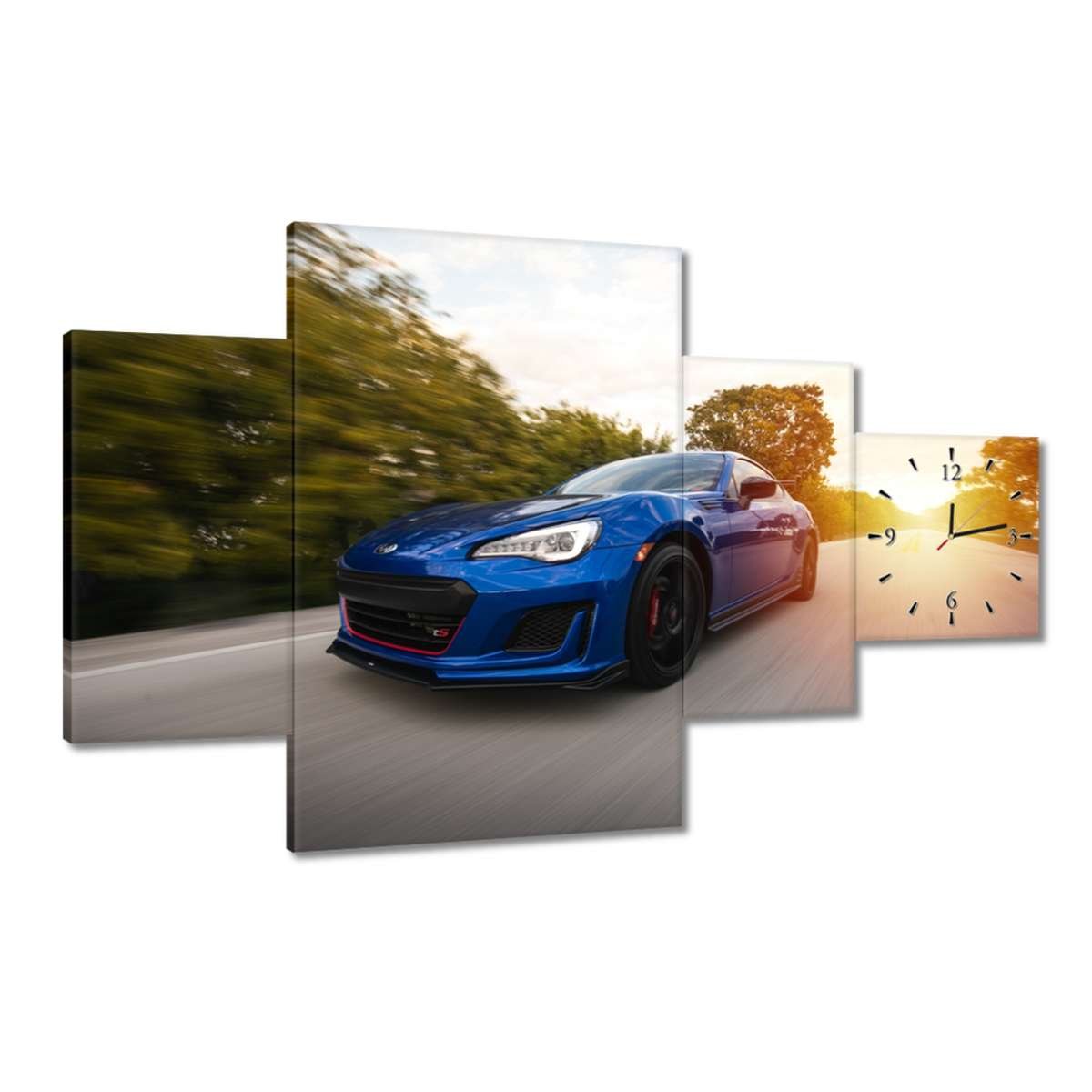 Zegar Niebieskie sportowe auto, 130x80cm - ZeSmakiem | Sklep EMPIK.COM