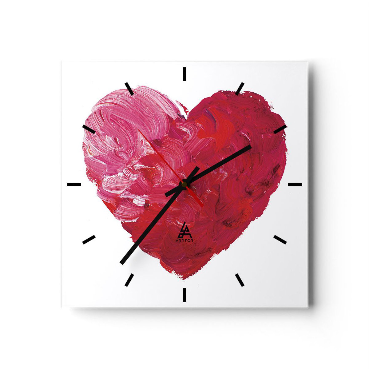 Zegar ścienny - All you need is love - 40x40cm - Abstrakcja Czerwone ...