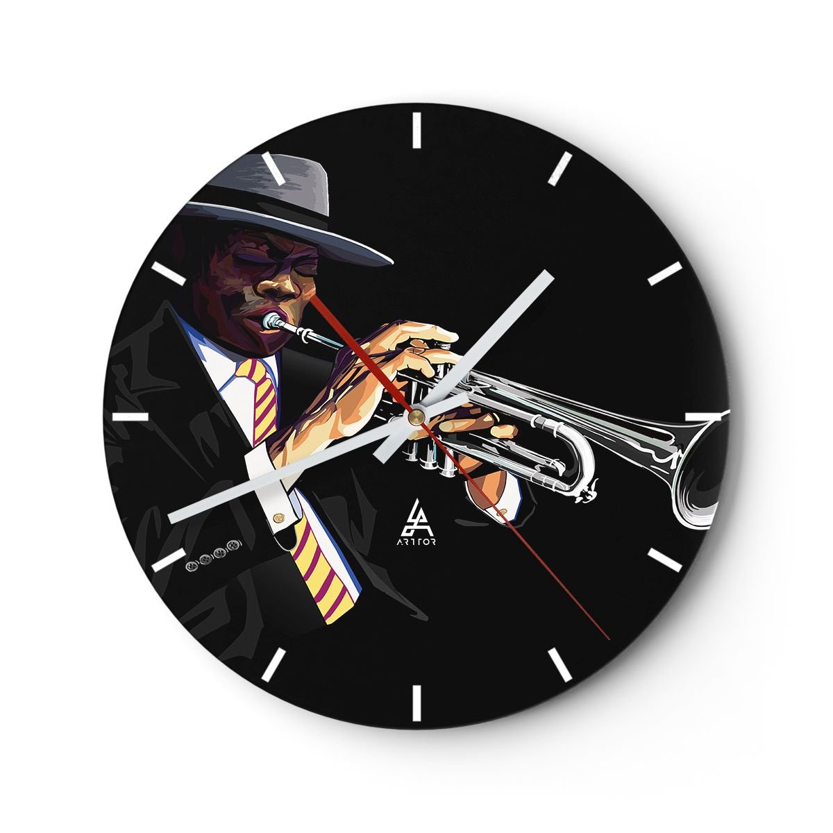 Zegar ścienny - Czar starej szkoły - 40x40cm - Muzyka Jazz Trąbka ...