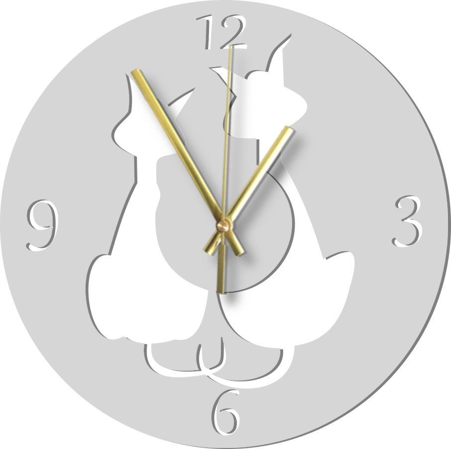 Zegar Ścienny Dekoracyjny Dwa Zakochane Kotki Koty 45 cm - Inna marka | Sklep EMPIK.COM