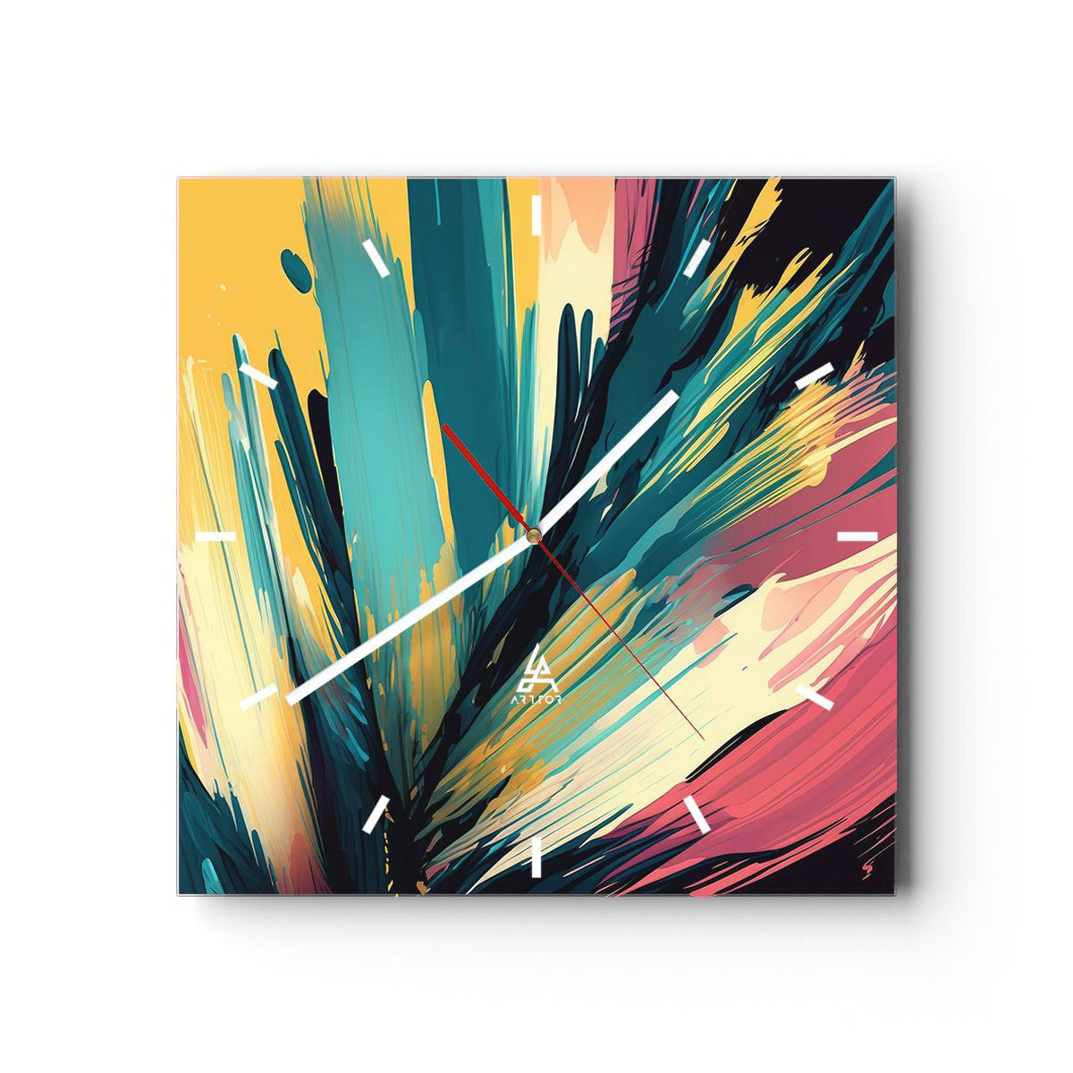 Zegar ścienny - Kompozycja – eksplozja radości - 40x40cm ...
