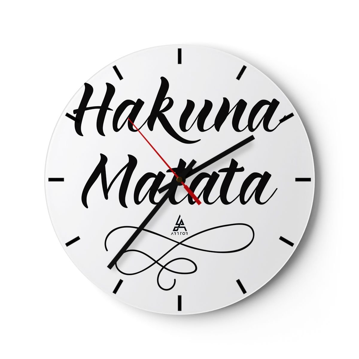 Zegar ścienny - Najlepsza rada - 30x30cm - Typografia Afirmacja Maksyma ...