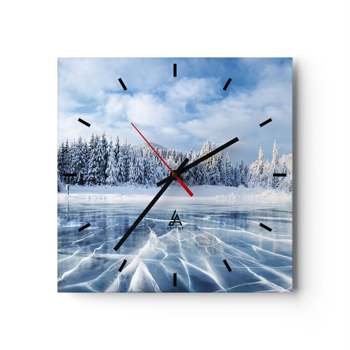 Zegar ścienny - Olśniewający i krystaliczny widok - 30x30cm - Krajobraz ...