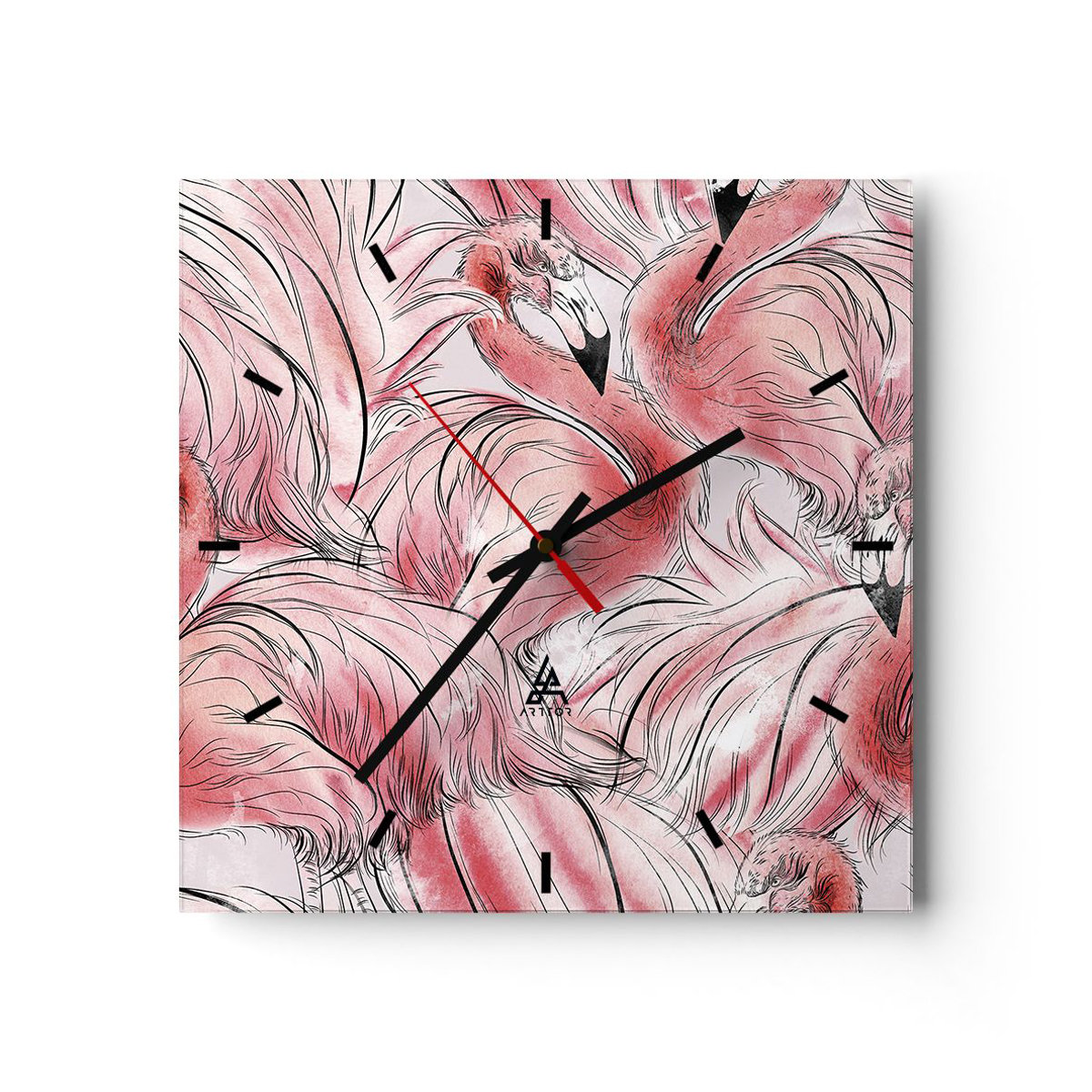 Zegar ścienny - Ptasi corps de ballet - 30x30cm - Flaming Ptak Grafika ...