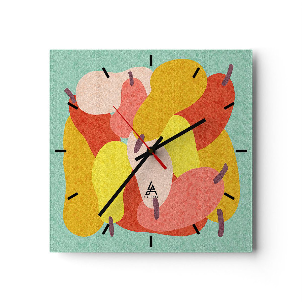 Zegar ścienny - Spróbuj letniego słońca - 40x40cm - Owoce Gruszki ...