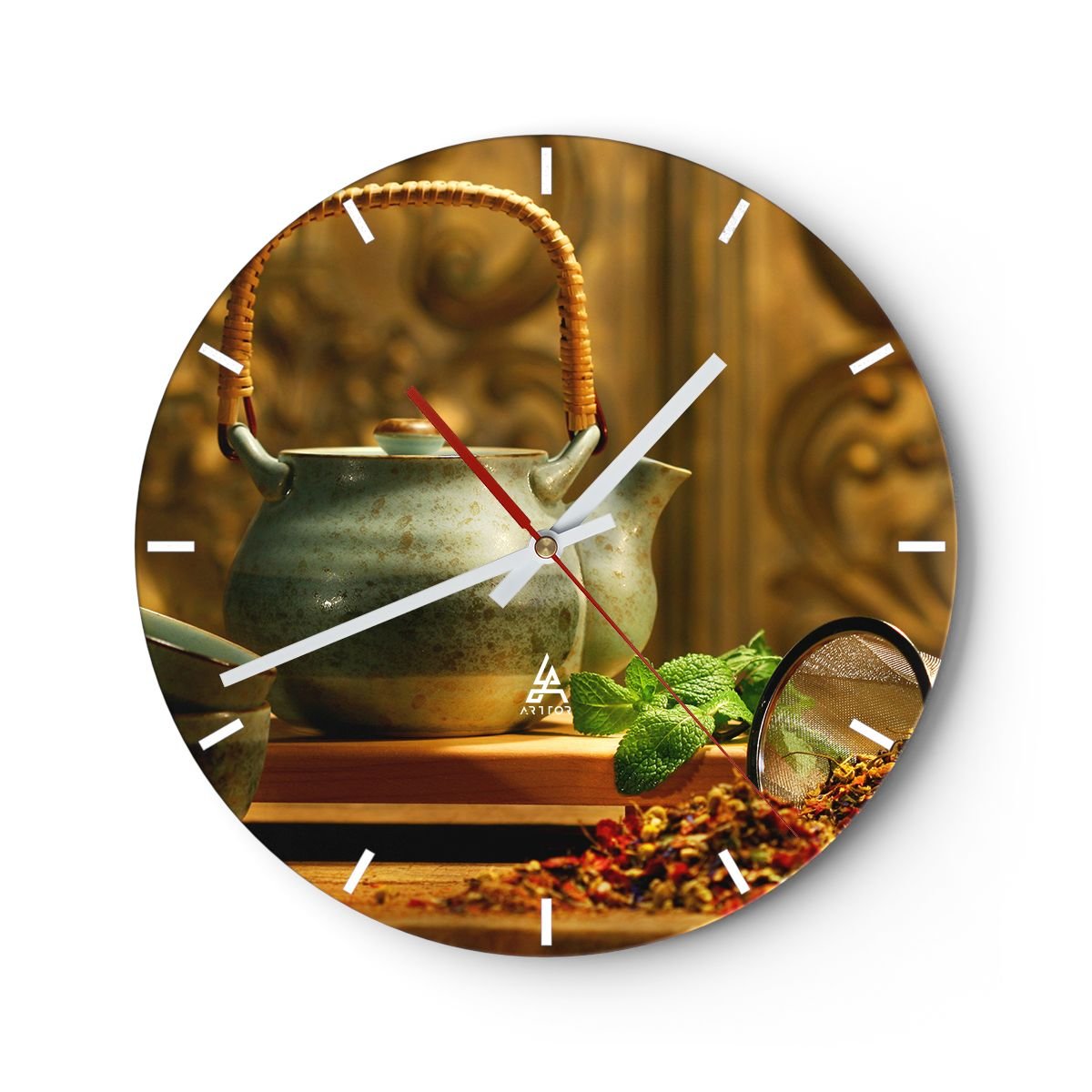 Zegar ścienny - Traktat o piciu herbaty - 40x40cm - Gastronomia Herbata ...
