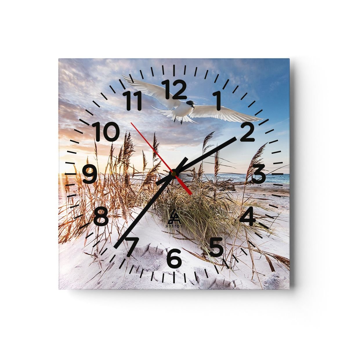 Zegar ścienny - Wiatr od morza - 30x30cm - Morze Plaża Wydma ... Zegar ścienny - Wiatr od morza - 30x30cm - Morze Plaża Wydma ...