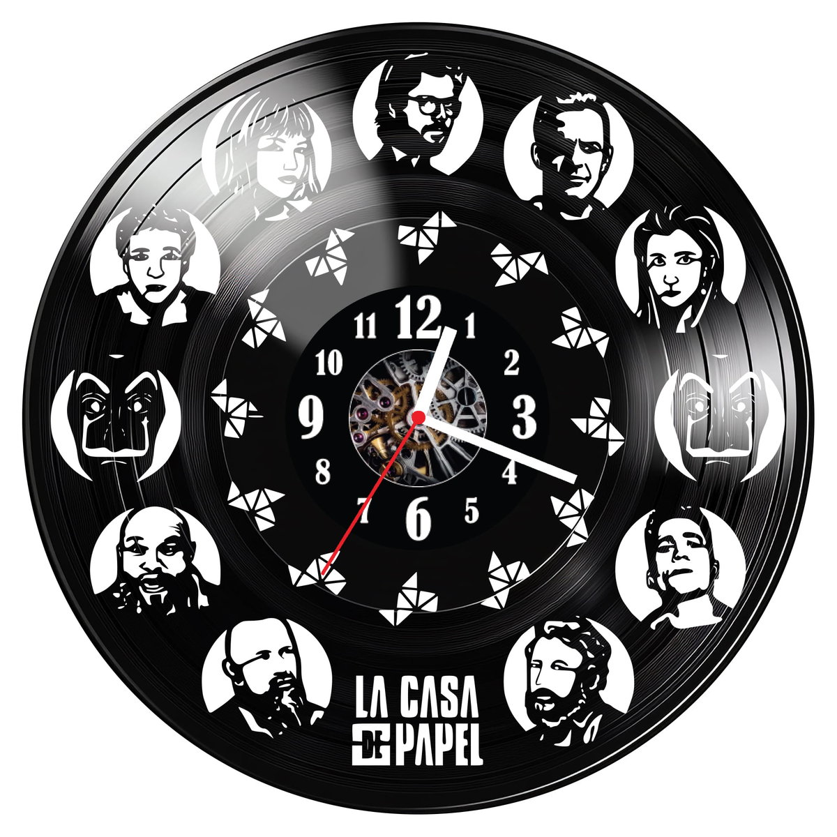 Zegar ścienny z płyty winylowej Dom z papieru 564.14 - HOME DRUK ...