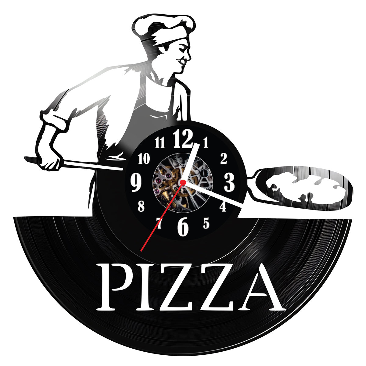 Zegar ścienny z płyty winylowej Pizza 1530.14 - HOME DRUK | Sklep EMPIK.COM