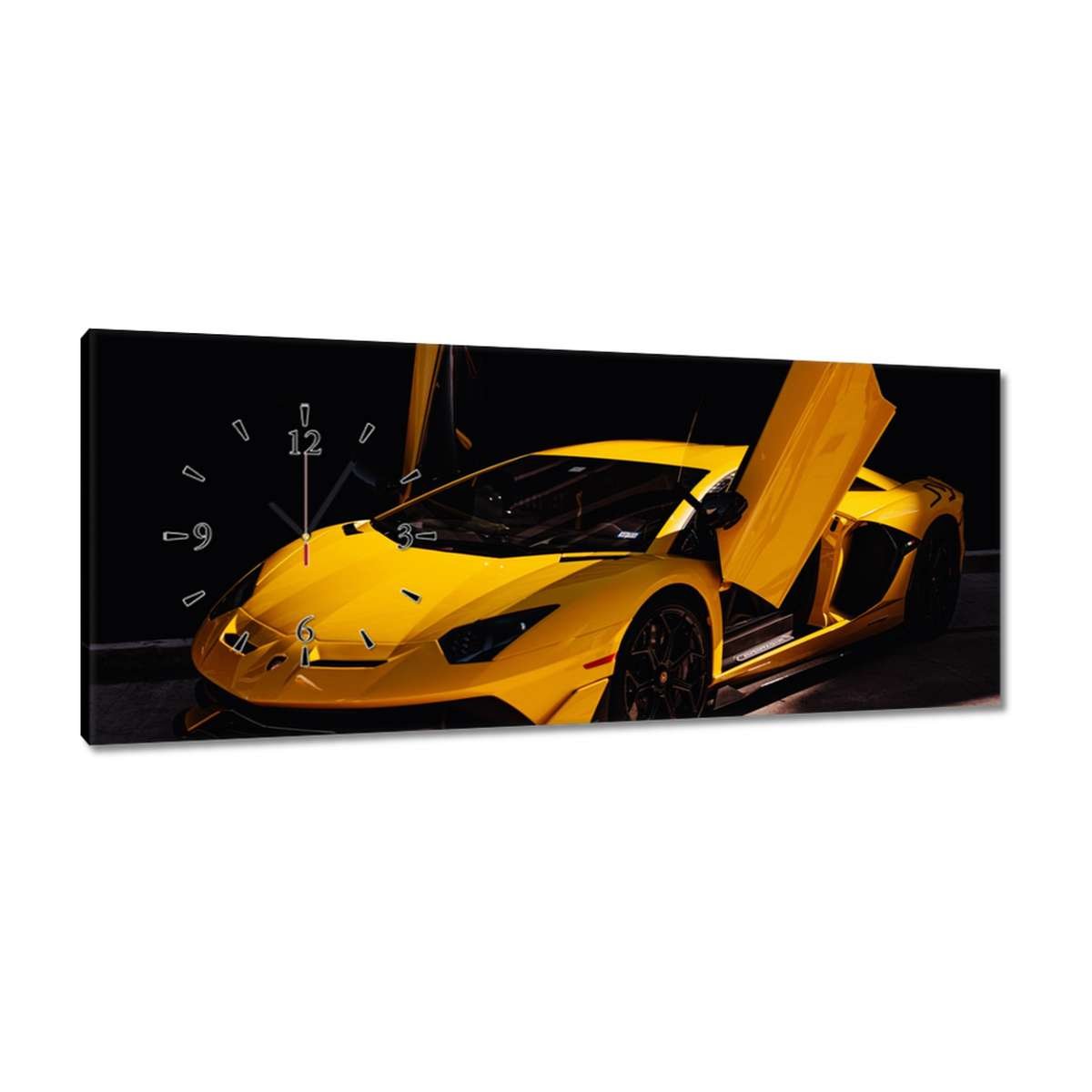 Zegar Żółte sportowe auto, 100x40cm - ZeSmakiem | Sklep EMPIK.COM