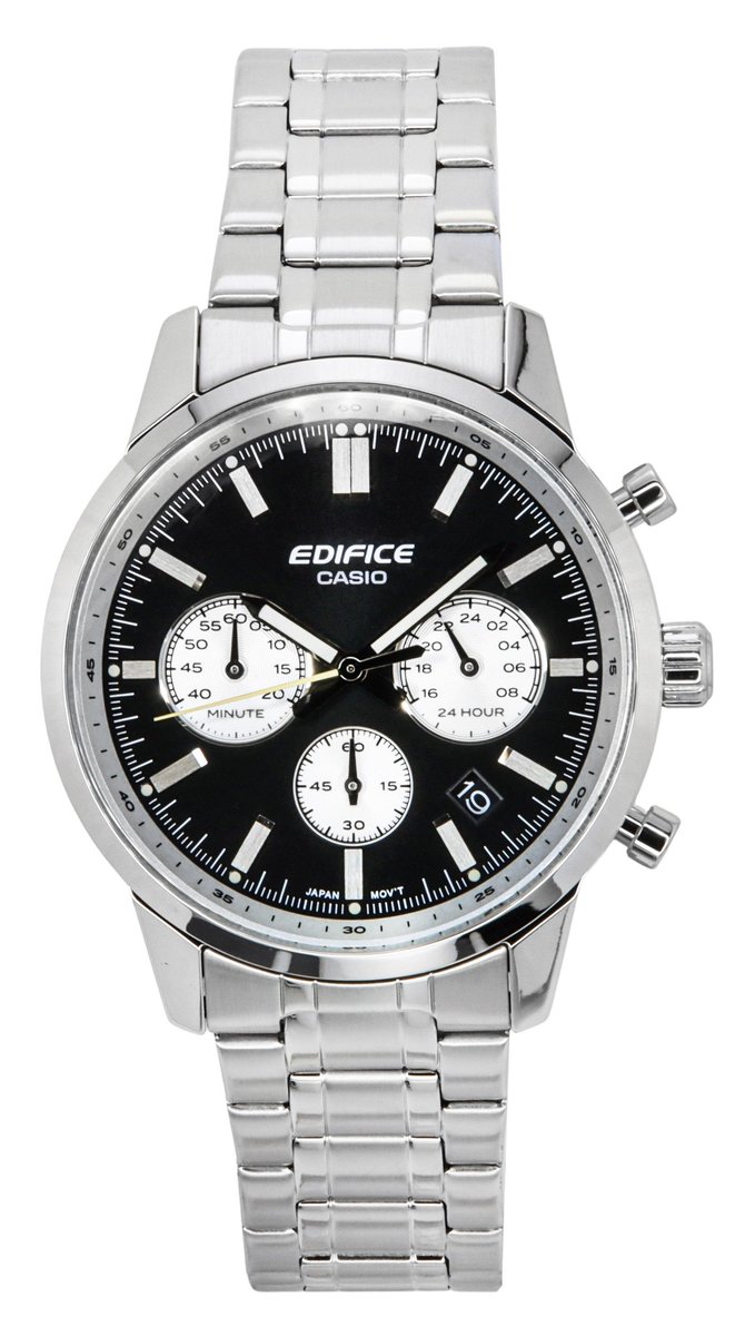 Zegarek Casio Edifice Analog Chronograph Stainless Steel Black Dial ...